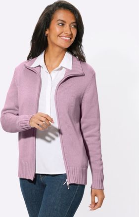 Casual Looks Strickjacke CASUAL LOOKS, Damen, Gr. 48, rosa (altros&eacute;), 50% Baumwolle, 50% Polyacryl, unifarben, figurumspielend, Strickjacken Strickjacke, Topseller