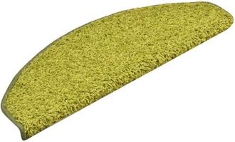 vidaXL Tapis descalier 15 pi&egrave;ces 65 x 21 x 4 cm Vert Demi-Rond Grand