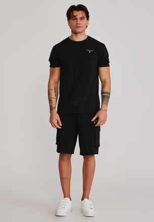 Siksilk Herren Schwarzes T-Shirt und Shorts Set XXL