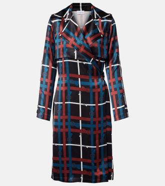 Burberry Wickelkleid Belt Check aus Cr&ecirc;pe