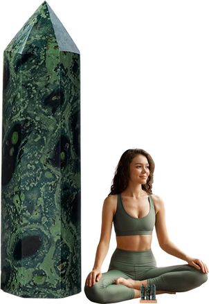 Generico Malachit-S&auml;ule - nat&uuml;rlich poliert mit beruhigender Wirkung | Tischdekoration und Wohnaccessoire f&uuml;r Wohnzimmer, Schlafzimmer, B&uuml;ro, Arbeitszimmer, Me