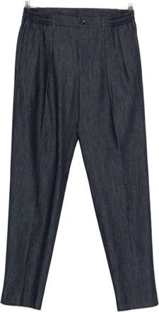 Tagliatore Homme, Pantalons, Bleu, Taille: L Pleat Tapered Pantalons
