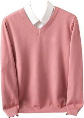 Generic Pull ample &agrave; col en V pour homme - Manches longues - En tricot d&eacute;contract&eacute; - Solide - Pour les affaires, 180, S