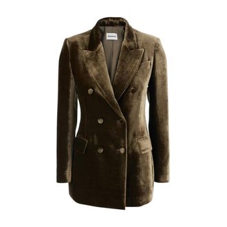 P.A.R.O.S.H. P.a.r.o.s.h., Femme, Vestes, Brun, Taille: 42 FR Blazer en velours double boutonnage