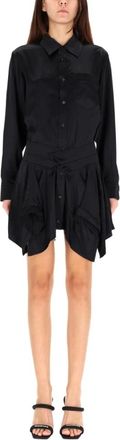 Alexander Wang Femme, Robes, Noir, Taille: 44 FR Cut Off Double Shirt Dress