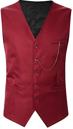 Generic Gilet fin &agrave; col en V pour homme, gilet &agrave; simple boutonnage, gilet professionnel formel, gilet polyvalent de qualit&eacute; sup&eacute;rieure, gilet minimaliste et d