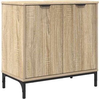 vidaXL Waschbeckenschrank mit T&uuml;r Sonoma-Eiche 60,5 x 33,5 x 61 cm vidaXL
