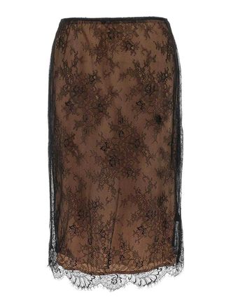 Self Portrait Jupe Midi - Noir