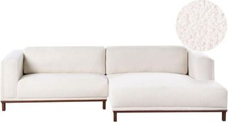 Beliani Ecksofa 4-Sitzer VENG Bouclé Cremeweiß linksseitig