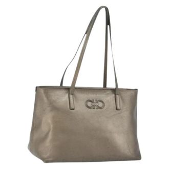 Ferragamo Pre-owned Leder Schultertasche - - Pre-owned - Damen - Grau - ONE SIZE