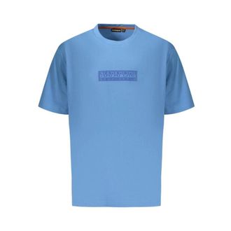 Napapijri Azzurro Baumwoll-T-Shirt - - Tops - Herren - Blau - XL