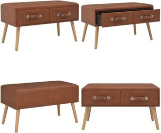 vidaXL Vidaxl - Bank mit Schubladen 80 cm Braun Kunstleder - Sitzbank - Wohnzimmerbank - Kommode - Stauraumbank - Möbel Für Wohnzimmer - Home & Living