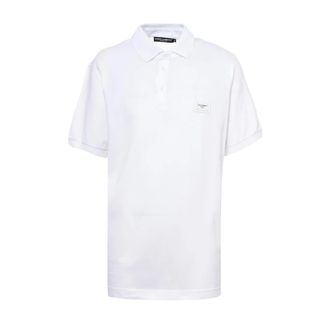 Dolce & Gabbana Piqu&eacute;-Polohemd aus Baumwolle - - Tops - Herren - Wei&szlig; - M
