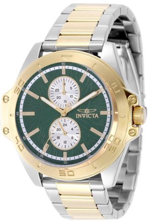 Invicta Speedway 50356 Herrenuhr - Quarzwerk - Edelstahl mit gr&uuml;nem Zifferblatt - 44 mm