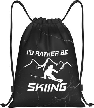 Generic Tunnelzug Gymsack Ich Wäre Lieber Beim Skifahren Turnbeutel Mädchen Unisex Rucksack Für Damen & Herren, Für Strand, Schwimmen, Schule, 36x42cm
