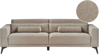 Beliani Sofa Taupe aus Bouclé Stoff 3-Sitzer Verstellbare Rückenlehne Gepolstert Stoffsofa Polstersofa Modernes Design für Wohnzimmer