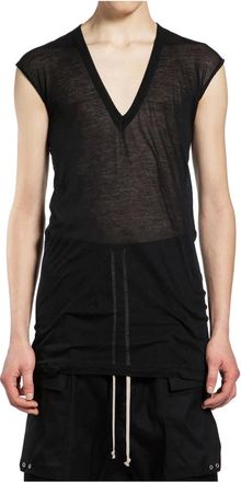 Rick Owens Homme, Tops, Noir, Taille: XL Deep V SL T