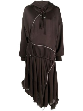 Diesel robe-pull D-Abanazip &agrave; capuche - Marron