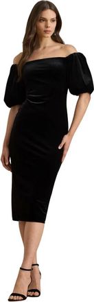 Ralph Lauren Robe midi en velours - Femme - Robes - Noir - Taille: 36 FR