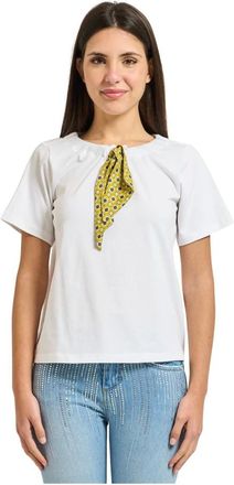iBlues Femme, Tops, Blanc, Taille: 40 FR T-shirt avec d&eacute;tail foulard