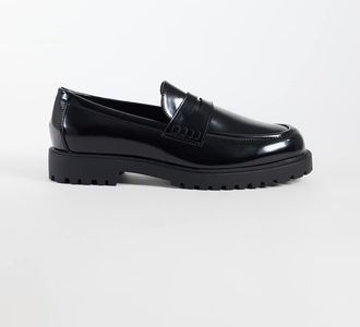Asos Pennyloafer mit Profilsohle in Schwarz