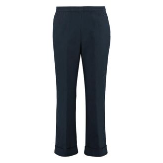 Aspesi Baumwoll-Leinenhose mit Taschen - - Trousers - Damen - Blau - XL