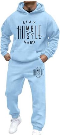 Generic Surv&ecirc;tements pour hommes avec imprim&eacute; sweat &agrave; capuche ample jambe droite poche pantalons de surv&ecirc;tement ensembles d&eacute;contract&eacute;s pour le sport quotidien