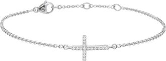 Edenly Armband Kreuz Weissgold und Diamanten - 18 karat