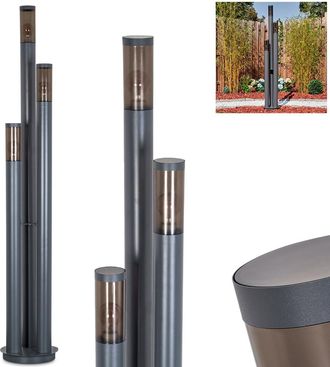HOFSTEIN Wegeleuchte Sessa, Au&szlig;enwegeleuchte aus Metall/Kunststoff in Anthrazit/Rauchfarben oder Wei&szlig;, moderne Au&szlig;enleuchte f&uuml;r Garten, Au&szlig;enbereich, Hof, Terr