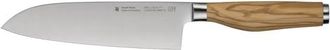 WMF Grand Wood Santokumesser 32 cm, Messer Holzgriff, Made in Germany, Olivenholzgriff, Messer geschmiedet, Küchenmesser Spezialklingenstahl, Performance 