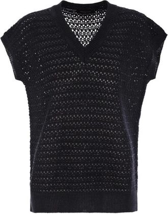 Fabiana Filippi Femme, Pulls, Noir, Taille: 36 FR Pull en Coton avec Sequins