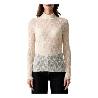 Twinset Dolcevita Stretch Ajust&eacute; - Femme - Tops - Beige - Taille: 42 FR