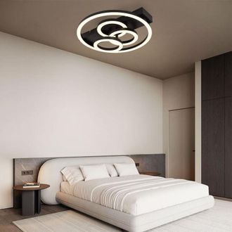 Globo Lighting Plafonnier plafonnier LED lampe de salon noir m&eacute;moire dimmable CCT 40W