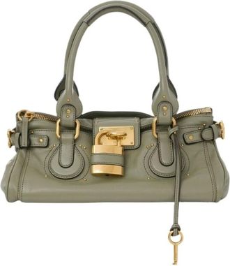 Chlo&eacute; Femme, Sacs, Vert, Taille: ONE Size Paddington Leather Shoulder Bag