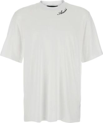 Amiri Homme, Tops, Blanc, Taille: L T-shirt &agrave; col rond