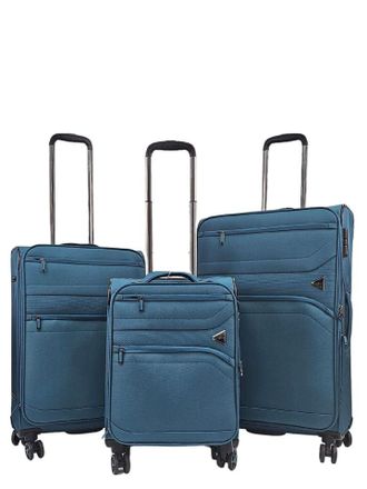 Infinity Leather Leichte blaue 8-Rollen-Gep&auml;ckkoffer im 3er-Set
