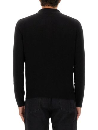 Saint Laurent Wool Polo Shirt - Black