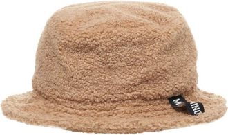 Moschino Femme, Accessoires, Beige, Taille: ONE Size Logo Embroidered Faux Fur Bucket Hat