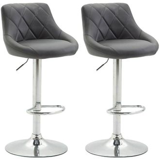 Clp Stocks SooL 2 pcs en chaises de cuisine pivotantes en cuir eco avec des repousses de pied de diff&eacute;rentes couleurs Couleur : Gris
