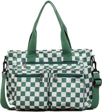 Generic Sac &agrave; bandouli&egrave;re tendance en velours c&ocirc;tel&eacute; pour femme - Grande capacit&eacute; - Sac fourre-tout tendance pour voyage, shopping, Vert, 16.14x9.84x5.12inch
