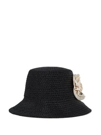 Karl Lagerfeld sac seau &agrave; appliques fleurs - Noir