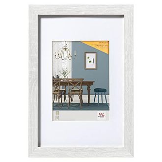 Walther Design Fiorito EFX070W Cadre Photo en Bois avec Verre Synth&eacute;tique et Passe-Partout, 50 x 70 cm, Blanc