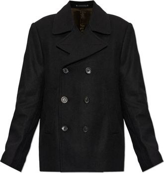 Paul Smith Manteau crois&eacute; en laine - Homme - Manteaux - Noir - Taille: XL