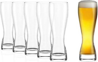 St&ouml;lzle Weizenbierglas, Glas, transparent, 6
