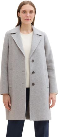 Tom Tailor Damen 1041493 Langer Mantel, 21373-Medium Silver Grey Melange, XXL