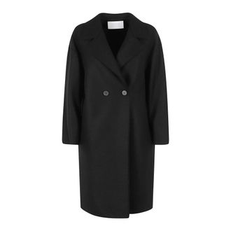 Harris Wharf London Klassischer Wollmantel - - Coats - Damen - Schwarzk - M
