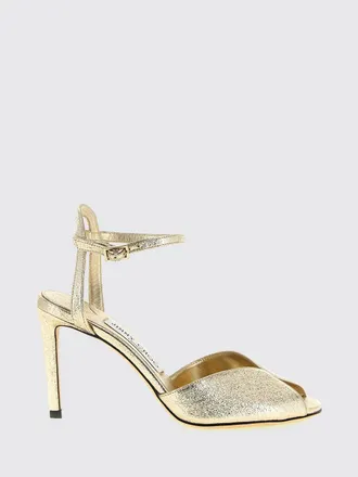 Jimmy Choo London Sacora Sandalen aus laminiertem Leder mit Stiletto-Absatz