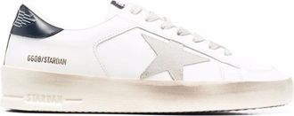 Golden Goose Femme, Chaussures, Blanc, Taille: 39 EU Baskets en cuir avec patch &eacute;toile