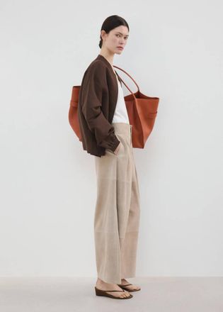 Mango Veste bomber lin chocolat - Femme - XS - MANGO