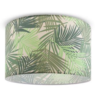 Paco Home Paco Home - Plafonnier Suspension Salle à Manger Lampe Table à Manger Floral Palmiers E27 Vert (Ø38cm), Plafonnier - Blanc
